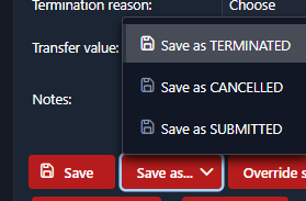 Terminate Registration