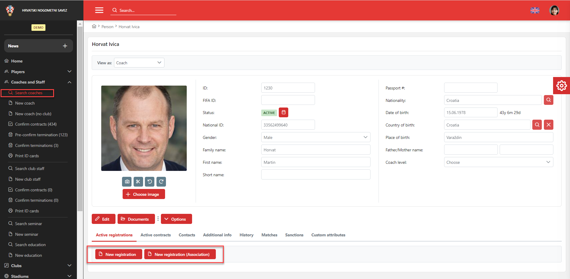 Registration of Existing Person