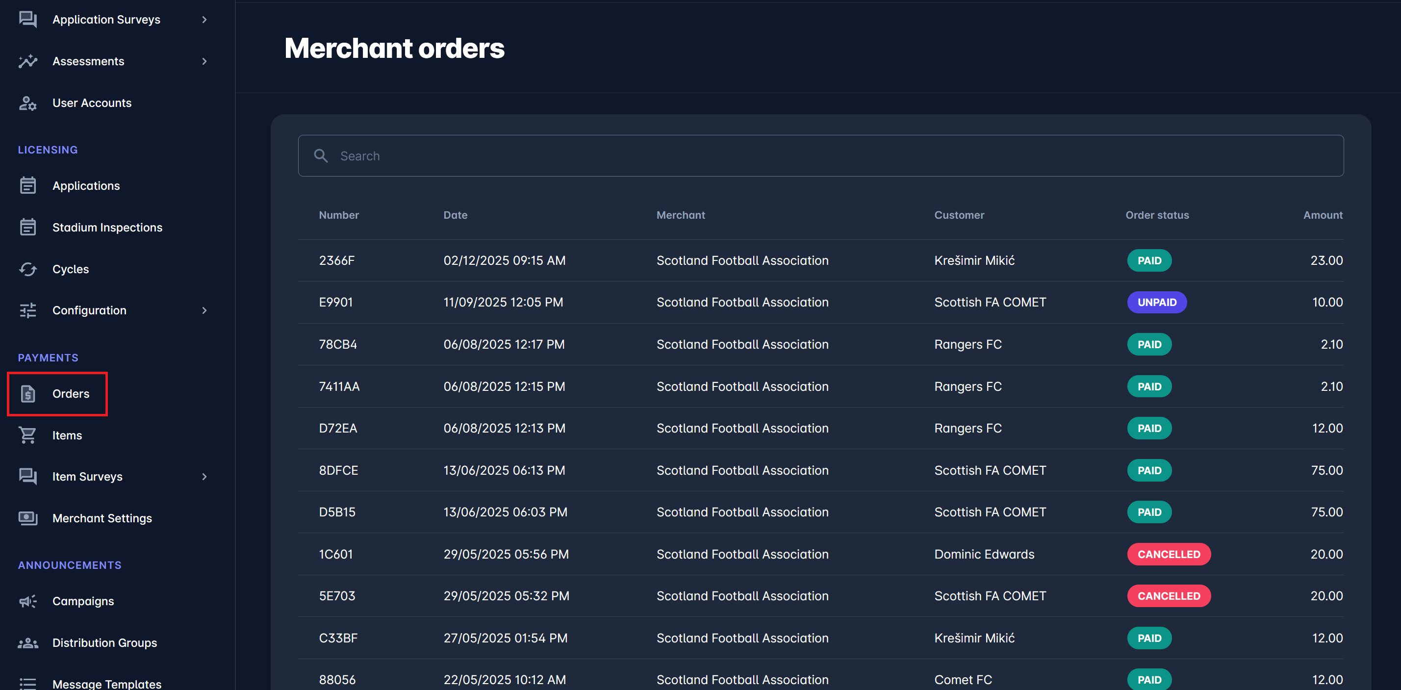 Orders